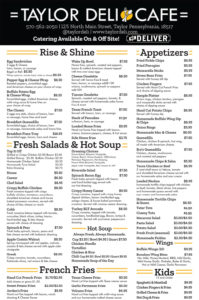 Taylor Deli | Deli Menu