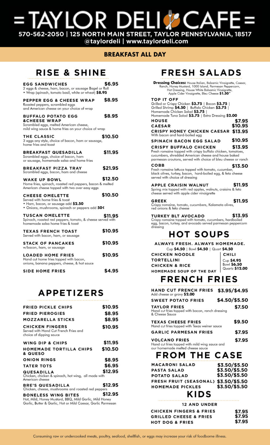 Taylor Deli | Deli Menu